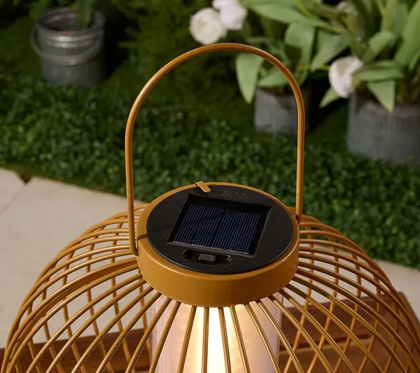 LIGHTSCAPES Outdoor Safe Metal Lantern W/ Light Show