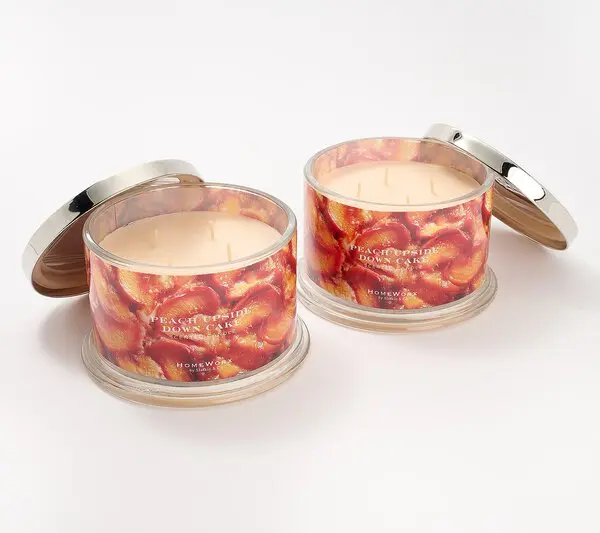 HOMEWORX BY SLATKIN + CO. As Is Homeworx Slatkin & Co. S/2 18oz Candles Peach - One-color