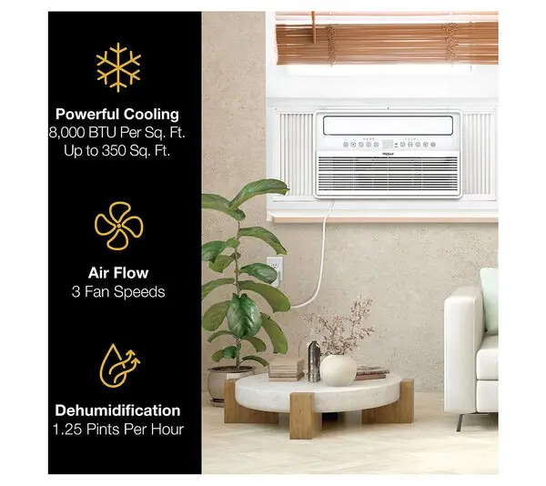 WHIRLPOOL 8,000 Btu Window Mounted Inverter Air Conditioner
