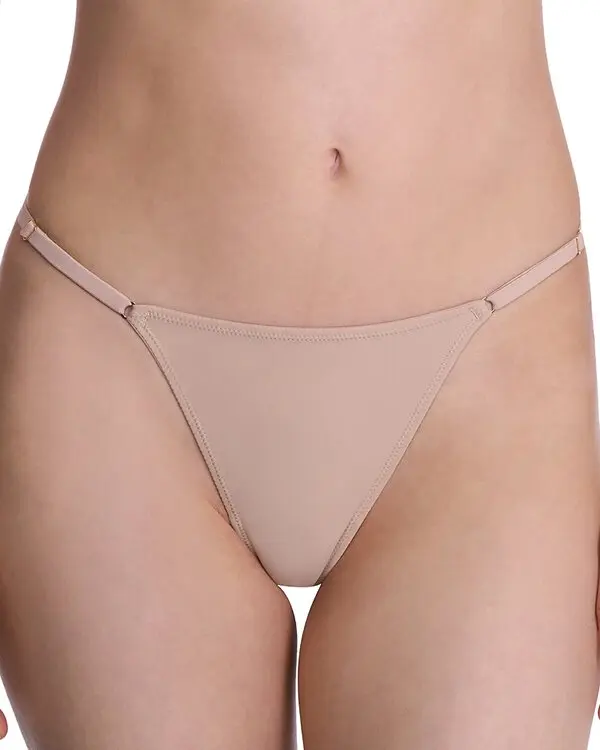Natori Verge Adjustable String Thong Panties - Cafe