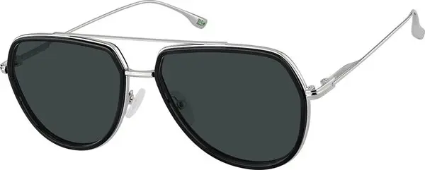 Zenni Aviator Sunglasses With Recycled Metal And Bio-base Frame - Black