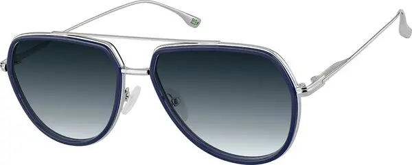 Zenni Aviator Sunglasses With Recycled Metal And Bio-base Frame - Blue
