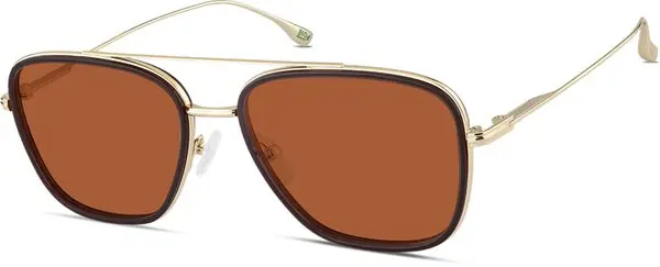Zenni Aviator Sunglasses With Recycled Metal And Bio-base Frame - Brown