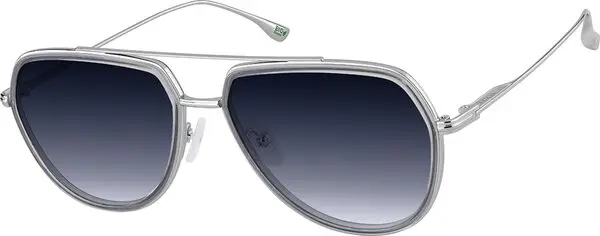 Zenni Aviator Sunglasses With Recycled Metal And Bio-base Frame - Gray