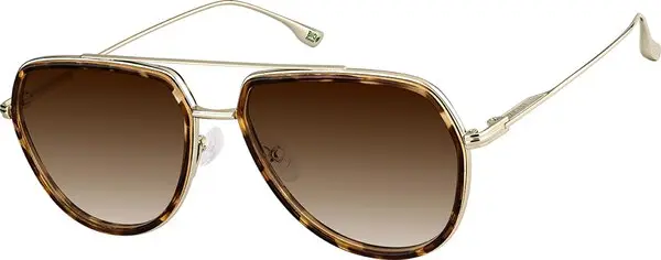 Zenni Aviator Sunglasses With Recycled Metal And Bio-base Frame - Tortoiseshell