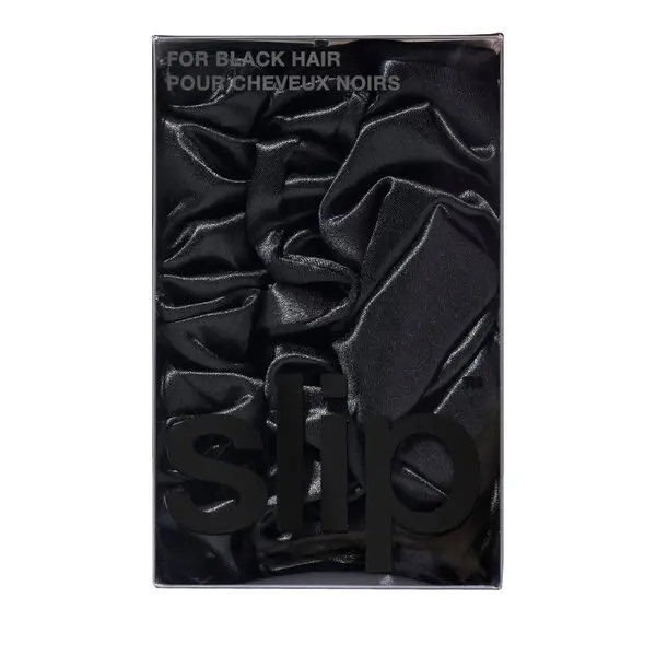 Slip Pure Silk Back To Basics Set Of 3 Midi/large Scrunchies - Black