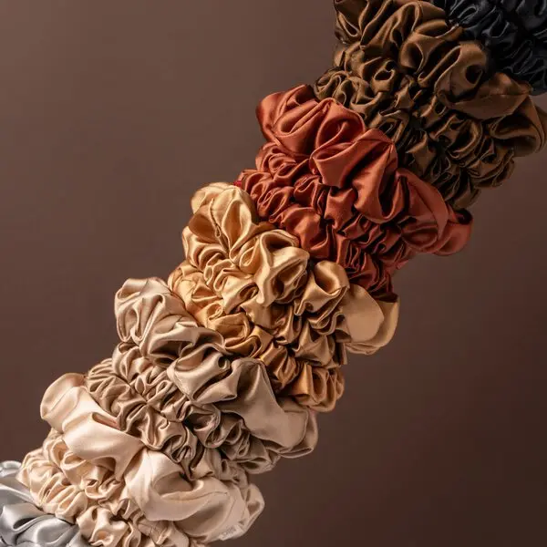 Slip Pure Silk Back To Basics Set Of 3 Midi/large Scrunchies - Black
