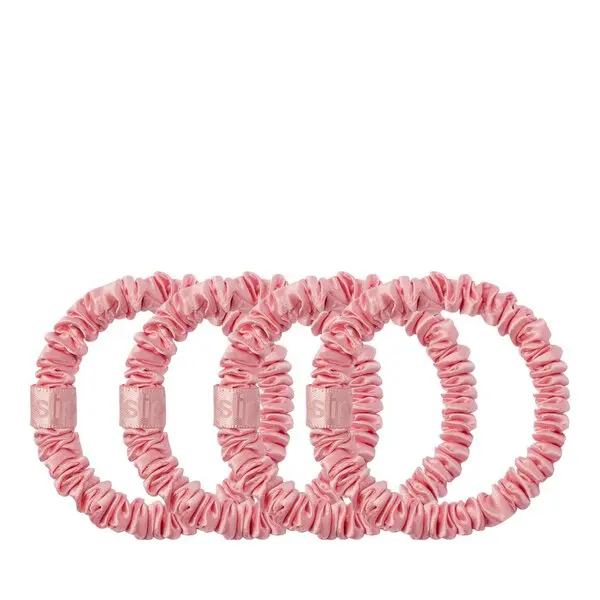 Slip Pure Silk Skinny Scrunchies Set Of 4 - Rose