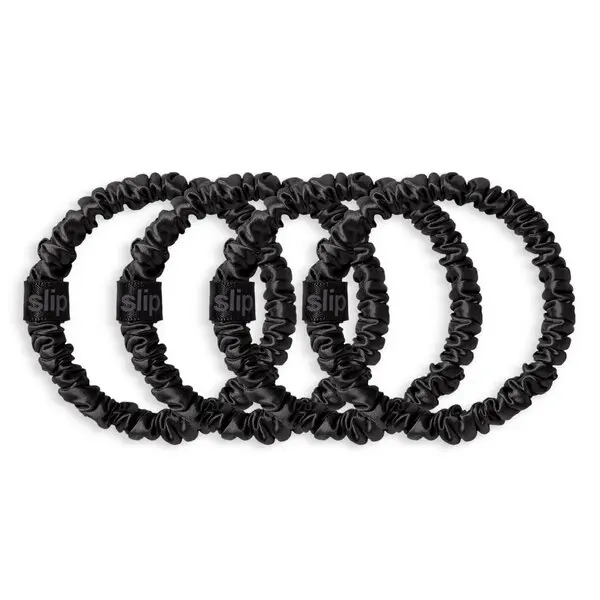 Slip Pure Silk Back To Basics Skinny Scrunchies Set - Black