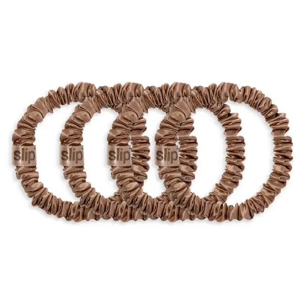 Slip Pure Silk Skinny Scrunchies Set Of 4 - Light Brown