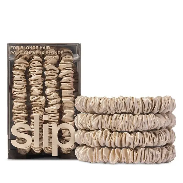 Slip Pure Silk Skinny Scrunchies Set Of 4 - Blonde
