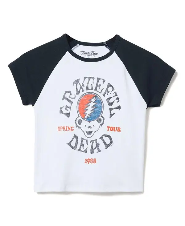 Junk Food Clothing Grateful Dead 1988 Tour Raglan Tee - Black/white