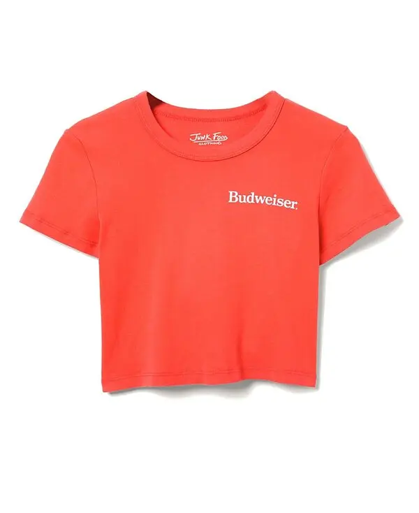 Junk Food Clothing Budweiser Label Baby Tee
