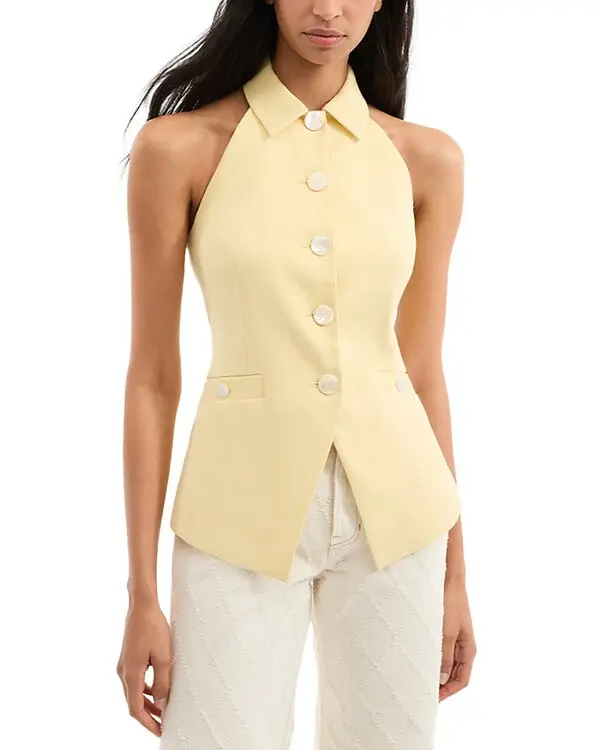 Veronica Beard Orlinda Button Vest - Chamomile