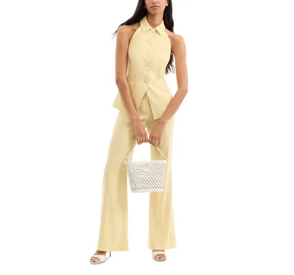 Veronica Beard Orlinda Button Vest - Chamomile