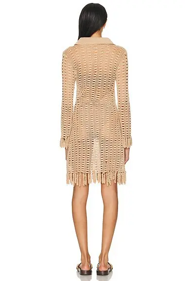 BODE Tansy Crochet Fringe Hem Dress