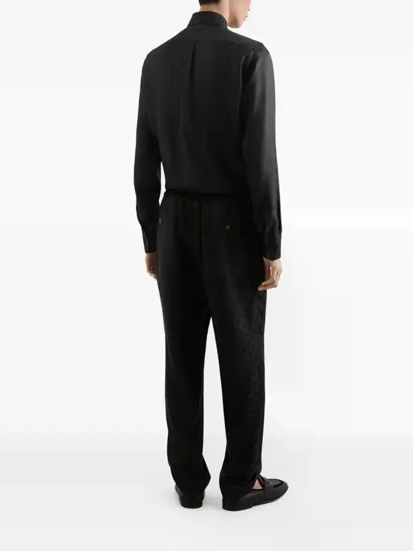 Dolce & Gabbana Martini Monogram Silk Shirt - Black