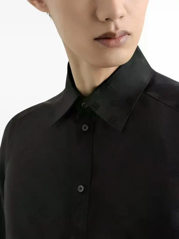 Dolce & Gabbana Martini Monogram Silk Shirt - Black