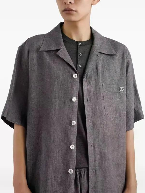 Dolce & Gabbana Hawaii Linen Shirt - Grey
