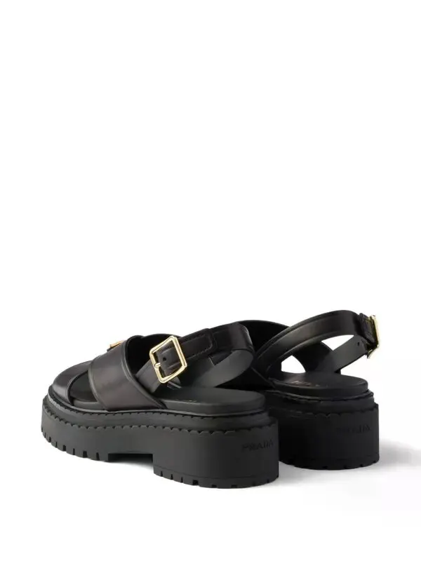 Prada Leather Platform Sandals