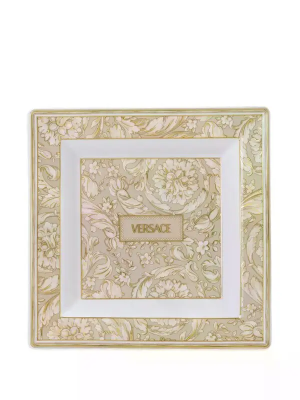 Versace Barocco-print Square Tray - Neutrals