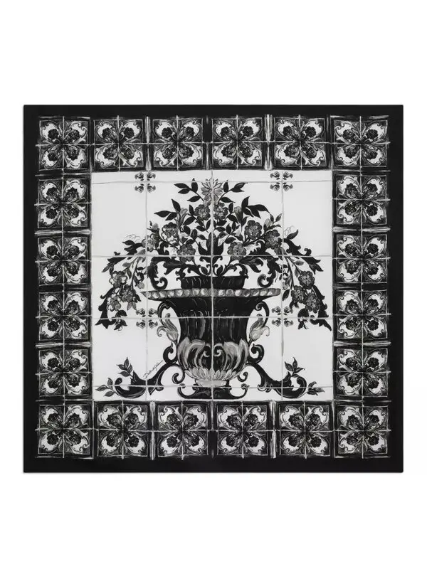 Dolce & Gabbana Silk Scarf - White