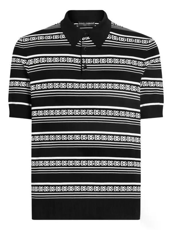 Dolce & Gabbana Silk Polo Shirt - Black