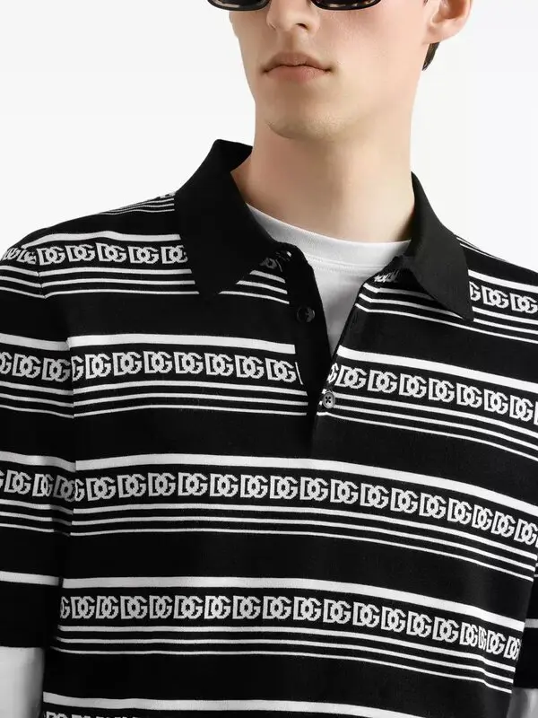 Dolce & Gabbana Silk Polo Shirt - Black
