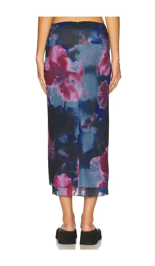 Free People Sunset Mesh Maxi Skirt - Blue