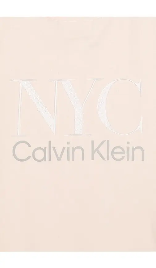 Calvin Klein Embroidered Nyc Back Crewneck Tee In . Also - Blush