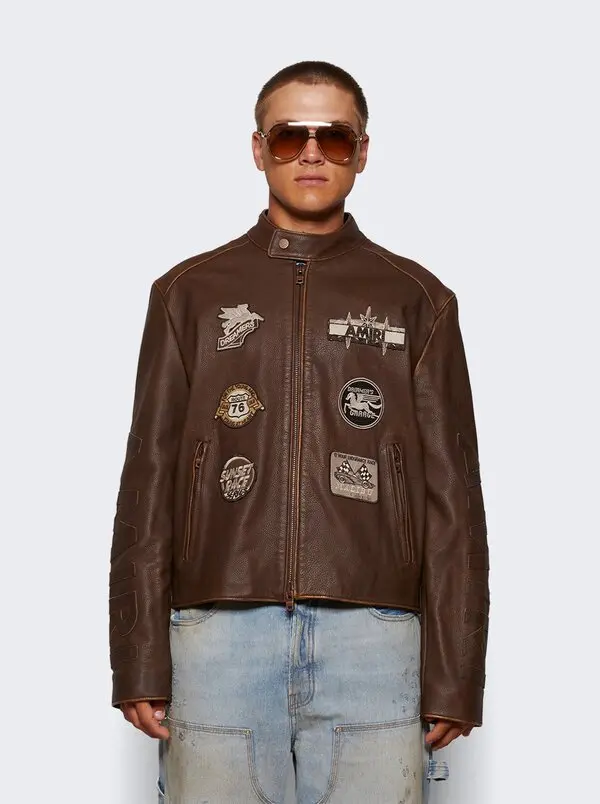 Amiri Patch Racer Jacket - Walnut Brown