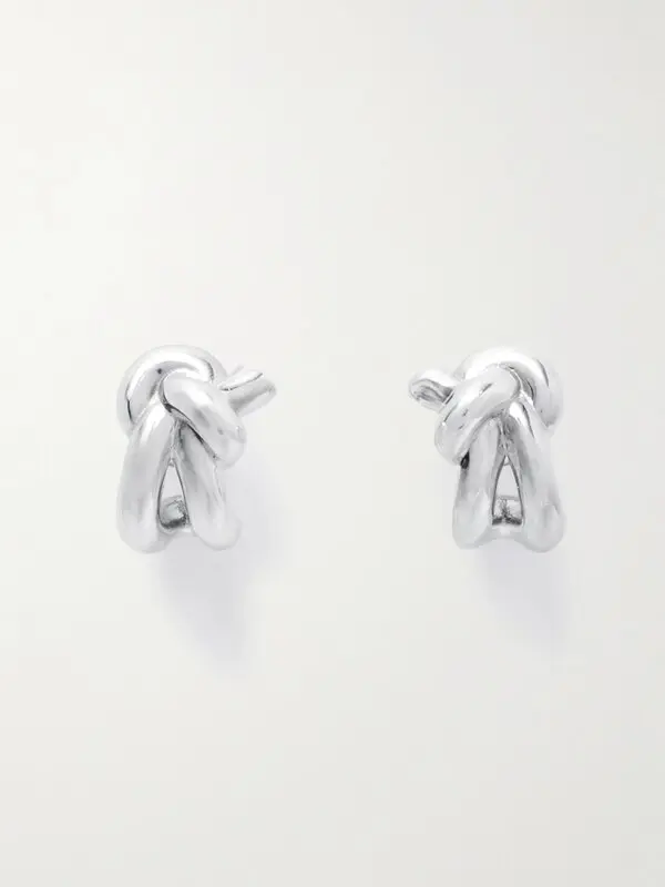 Bottega Veneta Knot Stud Earrings - Silver | Editorialist