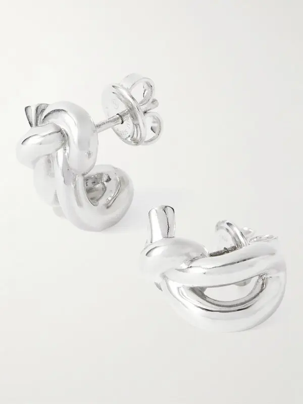 Bottega Veneta Knot Stud Earrings - Silver | Editorialist