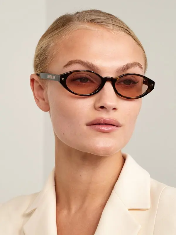 Dior Diorpacific R1i Oval-frame Sunglasses - Tortoiseshell