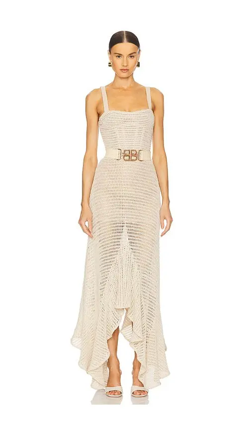BRONX AND BRONCO Herrera Desert Crochet Gown - Beige