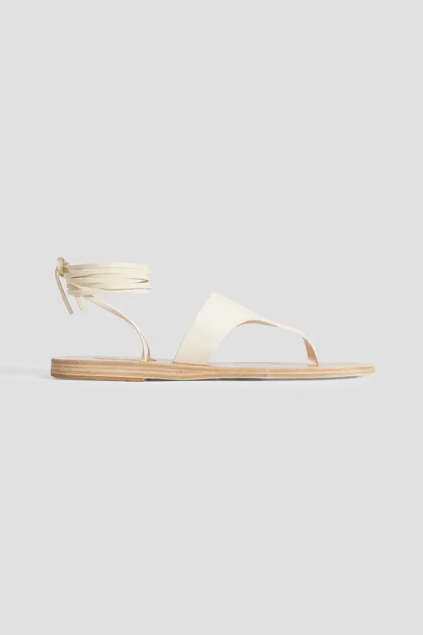 ANCIENT GREEK SANDALS Nychta Leather Sandals - Off-white