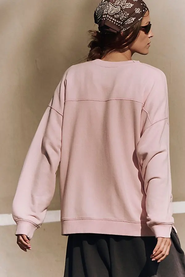 Free People Embroidered Crewneck Pullover - Bloom Combo
