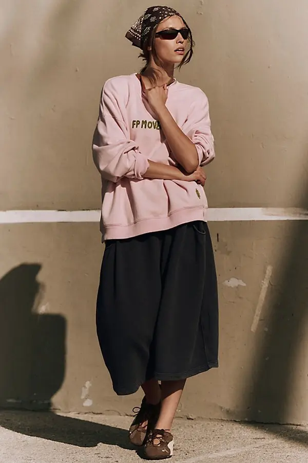 Free People Embroidered Crewneck Pullover - Bloom Combo