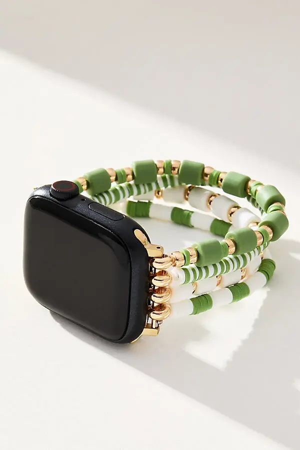 POSH TECH Elastic Beaded Apple Watch Band - Green