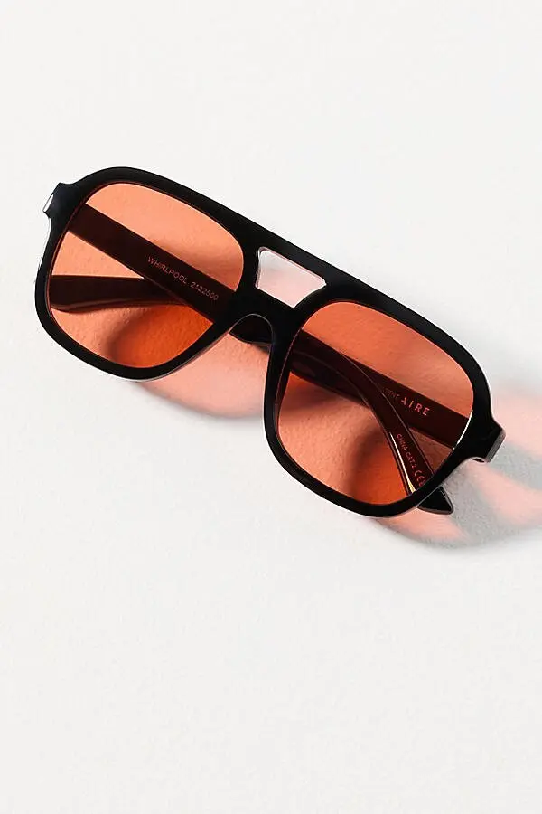 AIRE Whirlpool Aviator Sunglasses - Black/ Cinnamon