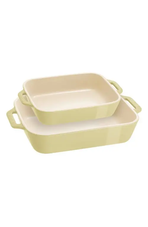 STAUB 2-piece Ceramic Rectangular Baking Dishes - Green