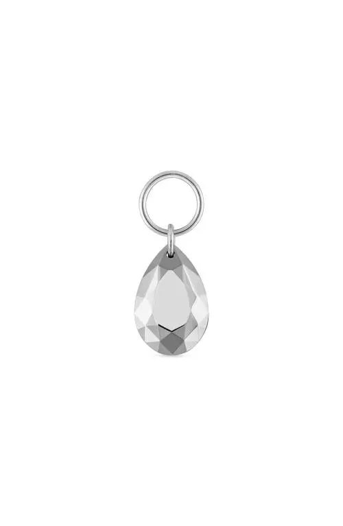 MARIA TASH Faceted Pear Charm Pendant - White Gold