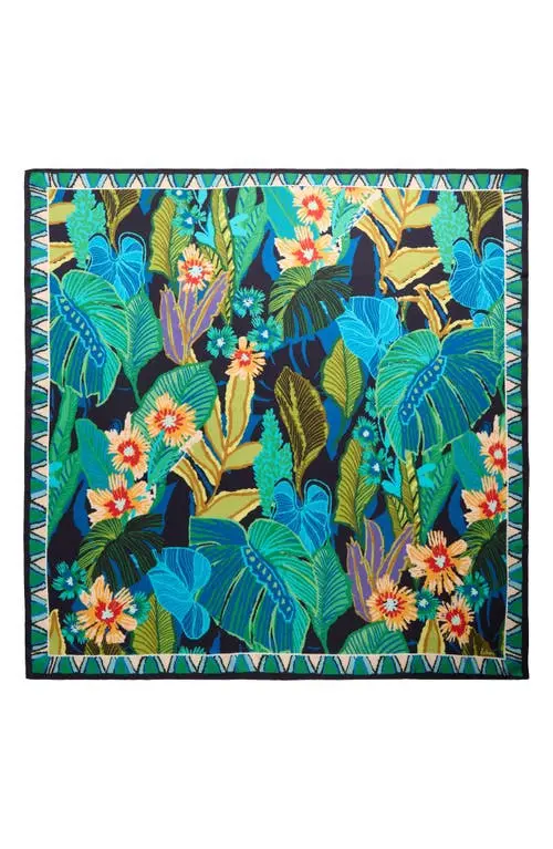Echo Rainforest Silk Square Scarf - Hawaiian Ocean