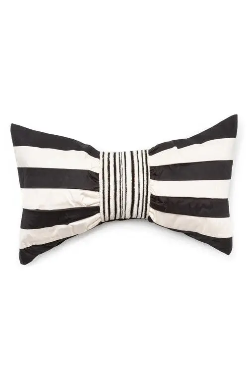 MACKENZIE-CHILDS Marquee Bow Accent Pillow - Black/ White