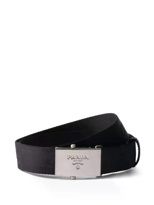 Prada Logo-tape Belt - Black