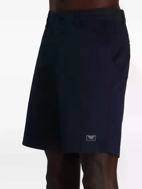 Emporio Armani Logo-patch Shorts - Blue