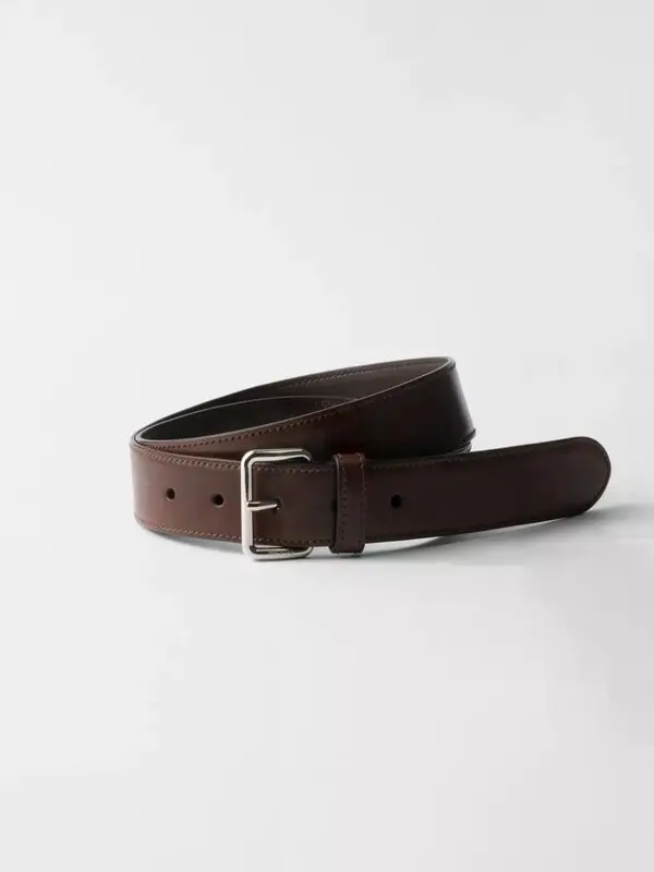 Prada Reversible Leather Belt - Brown