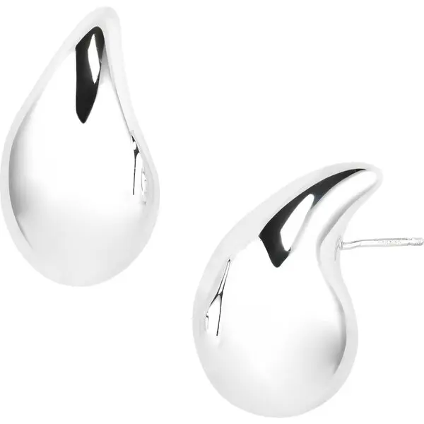 Bottega Veneta Sculptured Drop Earrings - 8117 Silver