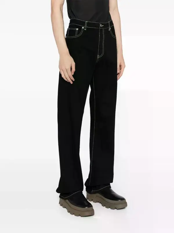 Off-White Logo-printed Straight-leg Jeans