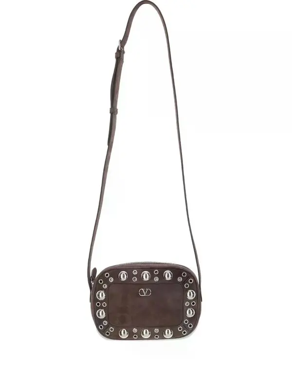 Valentino Garavani Stud Embellished Shoulder Bag - Brown